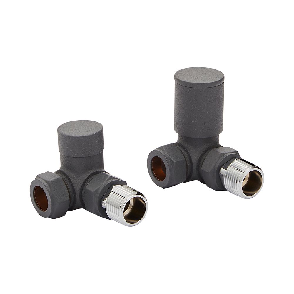 Kartell Anthracite Corner Radiator Valves - Sinks-Taps.com